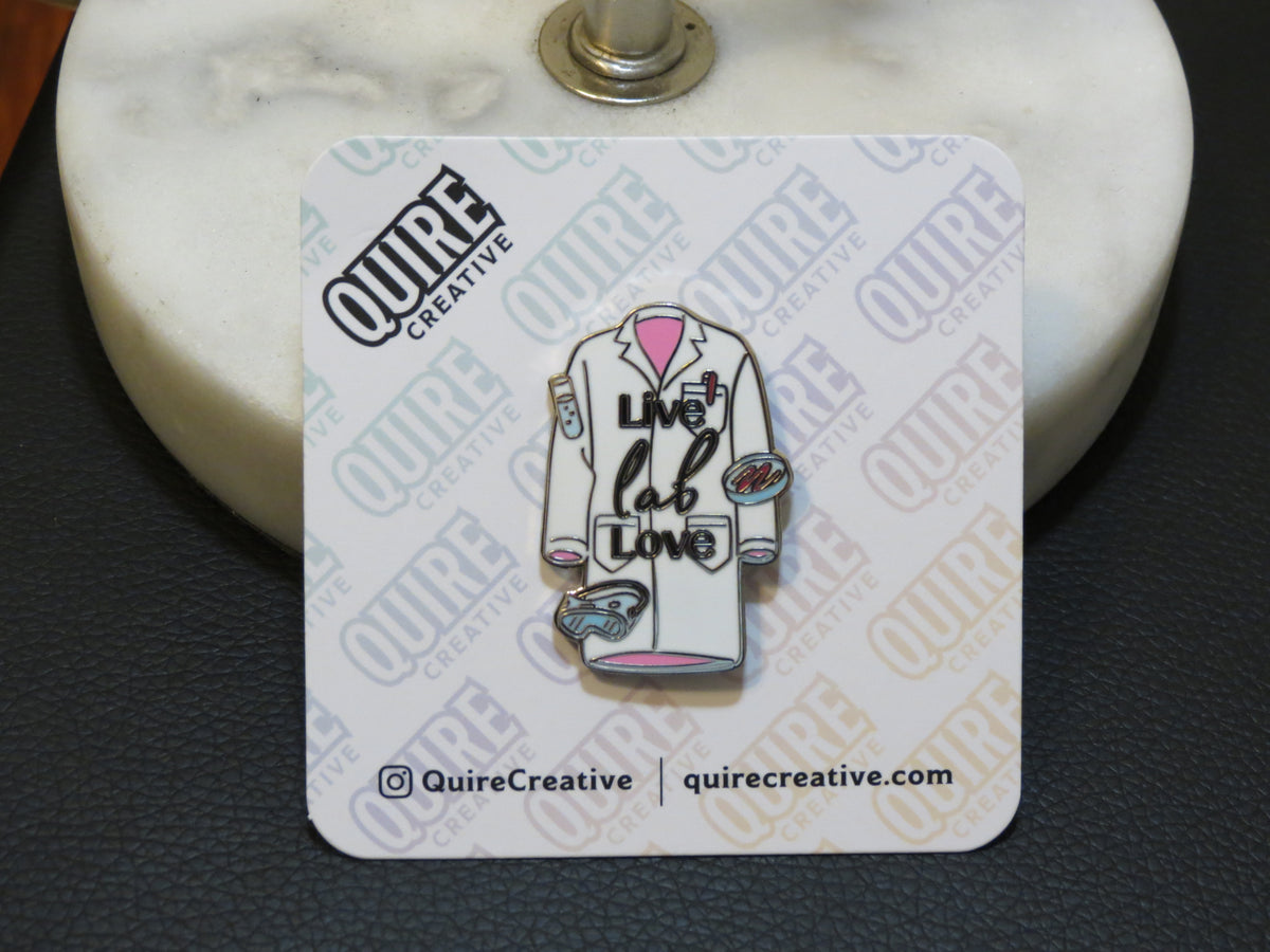 Live Lab Love | Enamel Pin | Empower Your Lab Coat | STEM – Quire Creative